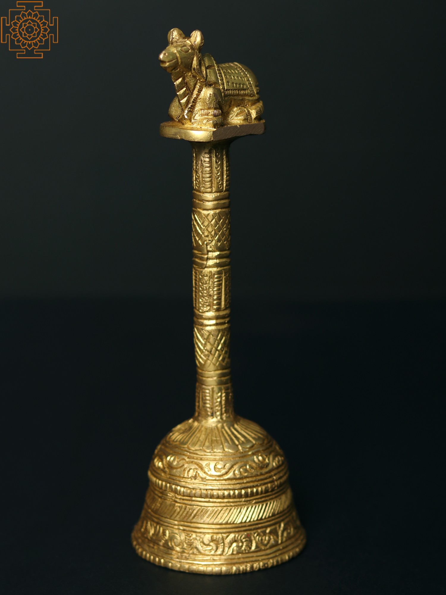 6" Brass Hindu Ritual Bell | Exotic India Art