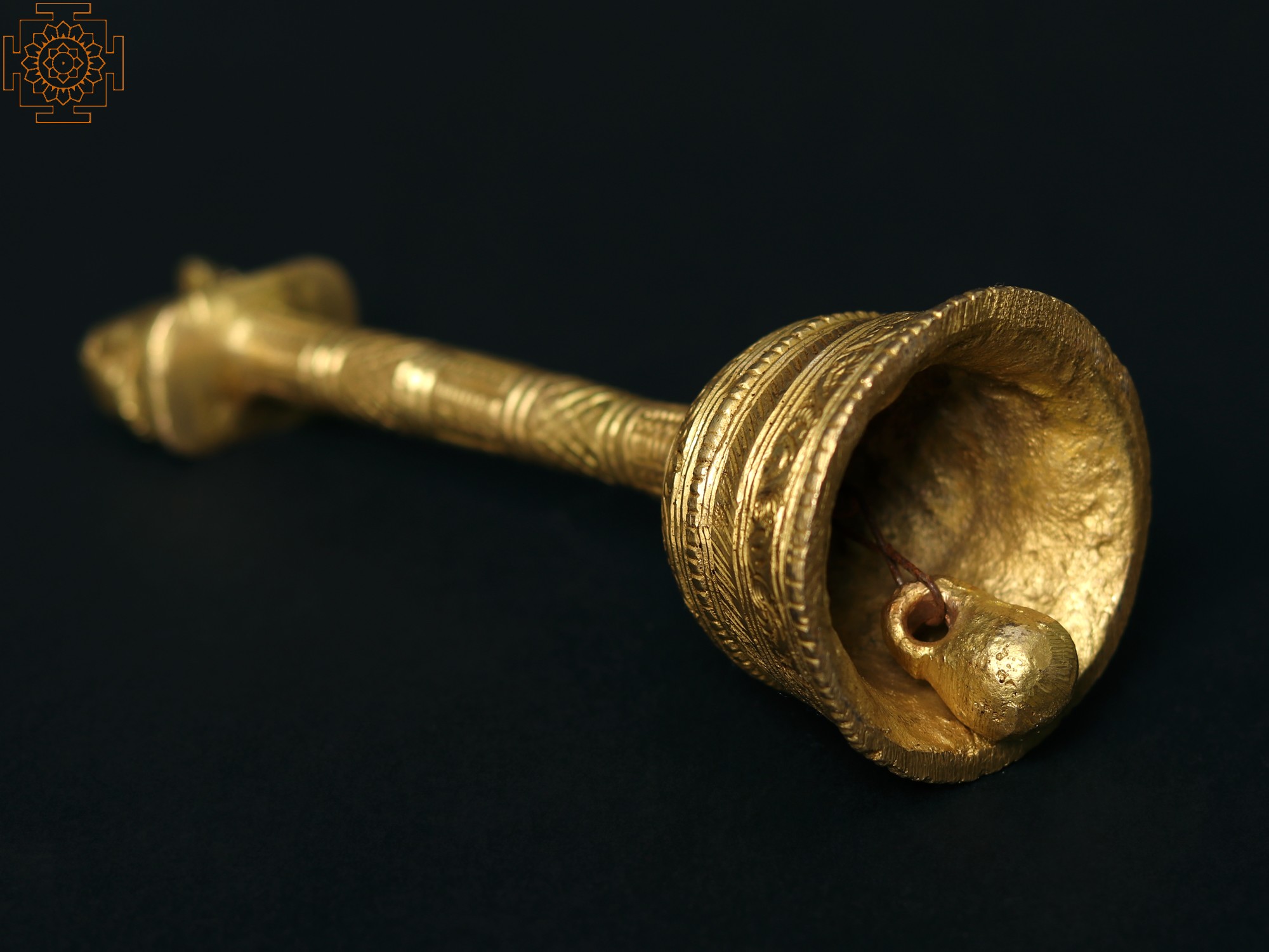 6" Brass Hindu Ritual Bell | Exotic India Art