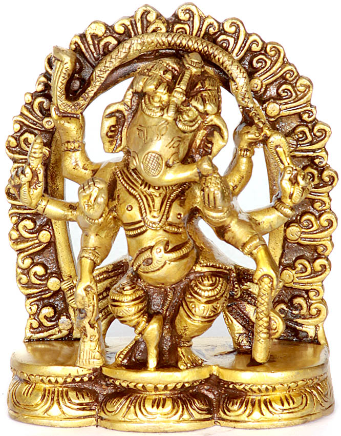 Eight Armed Dancing Ganesha with a Serpent Stretched Over His Head ...