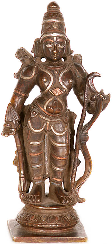Lord Rama Inlaid with Silver and Copper | Exotic India Art