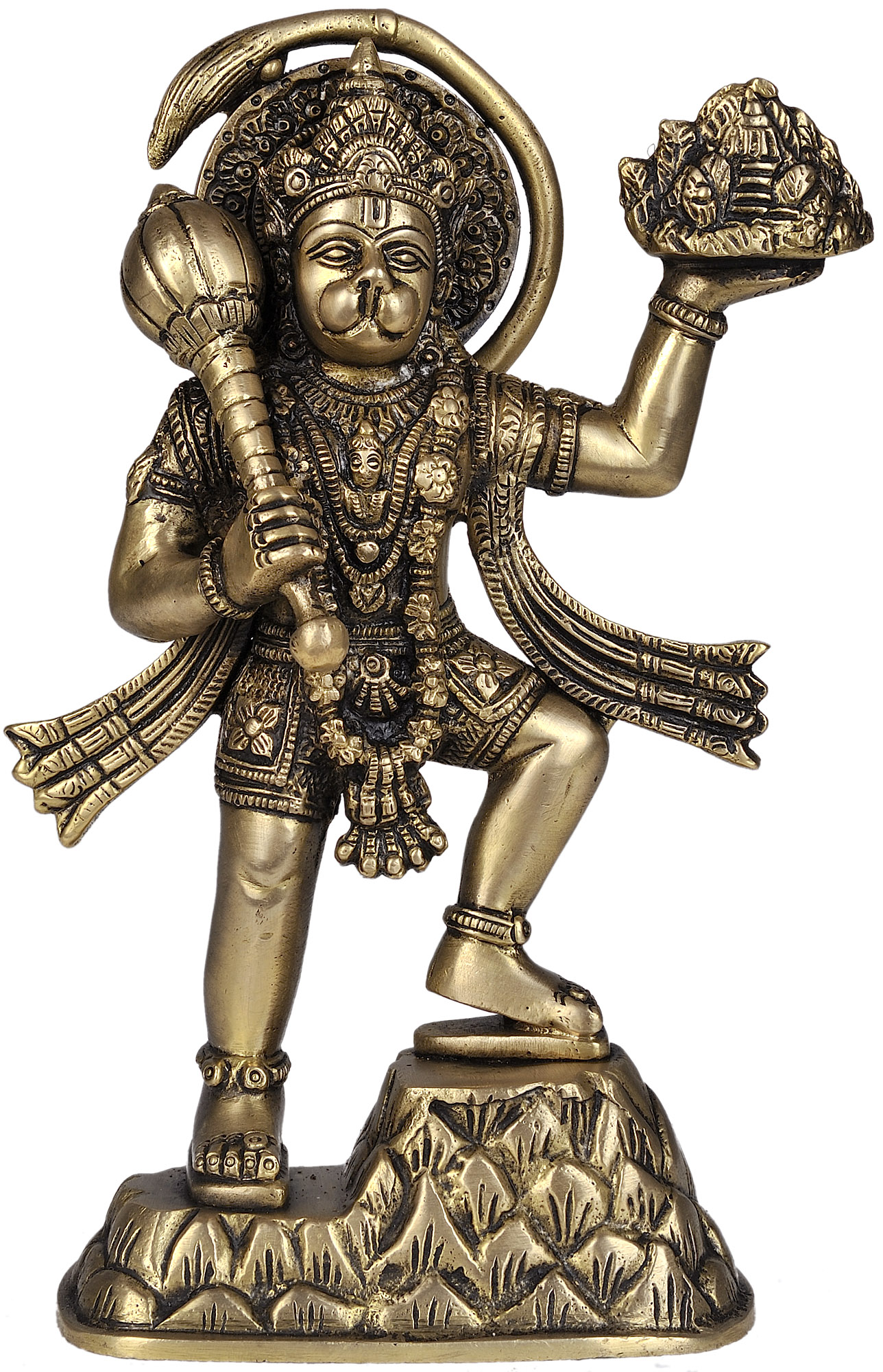 Lord Hanuman Carrying Mount Dron Full of Sanjeevani Herbs | Exotic ...