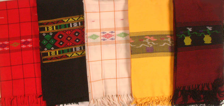 Lot of Five Manipuri Shawls | Exotic India Art