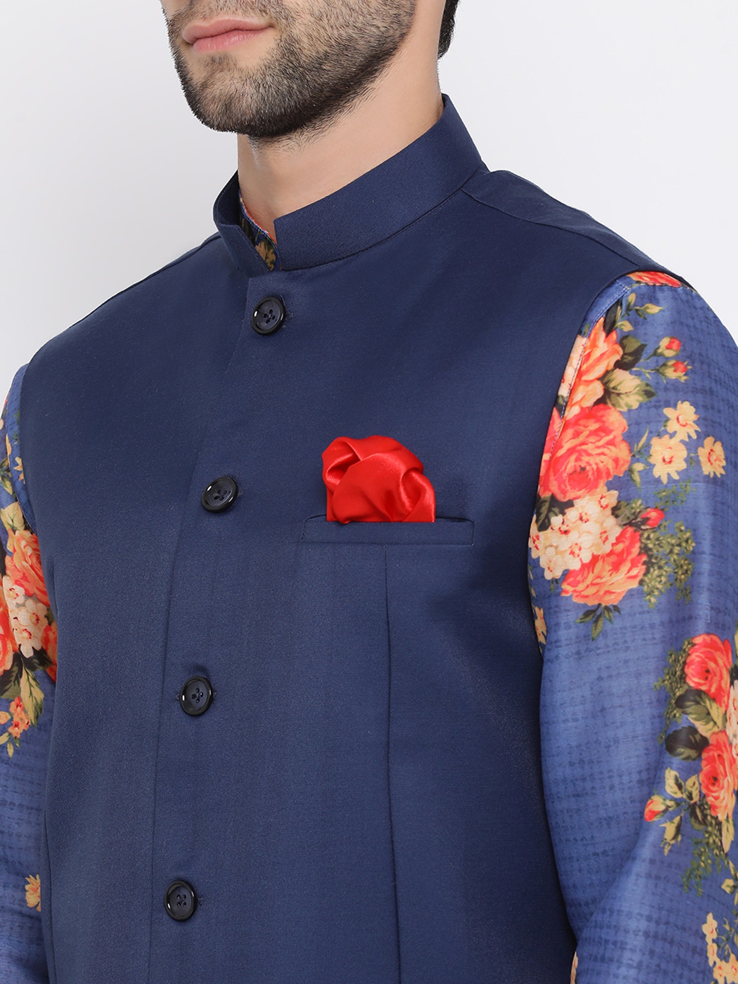 Silk Blend Floral Pattern Digitally Printed Kurta Pajama and Cotton ...