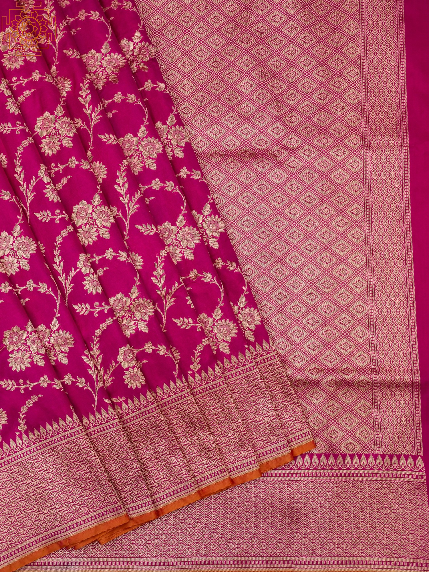 Beetroot-Purple Patola Banarasi Katan Saree with Floral-Leaf Jaal Motif ...
