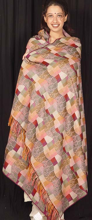 Pure Wool Designer Shawl | Exotic India Art