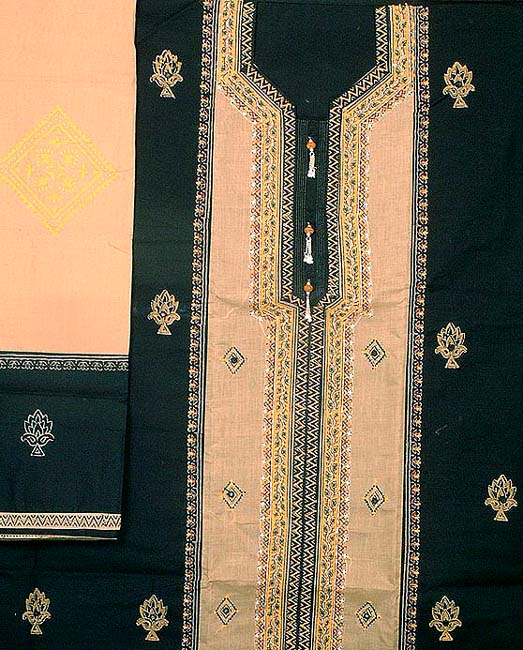Rajasthani Salwar Suit with Thread Work | Exotic India Art