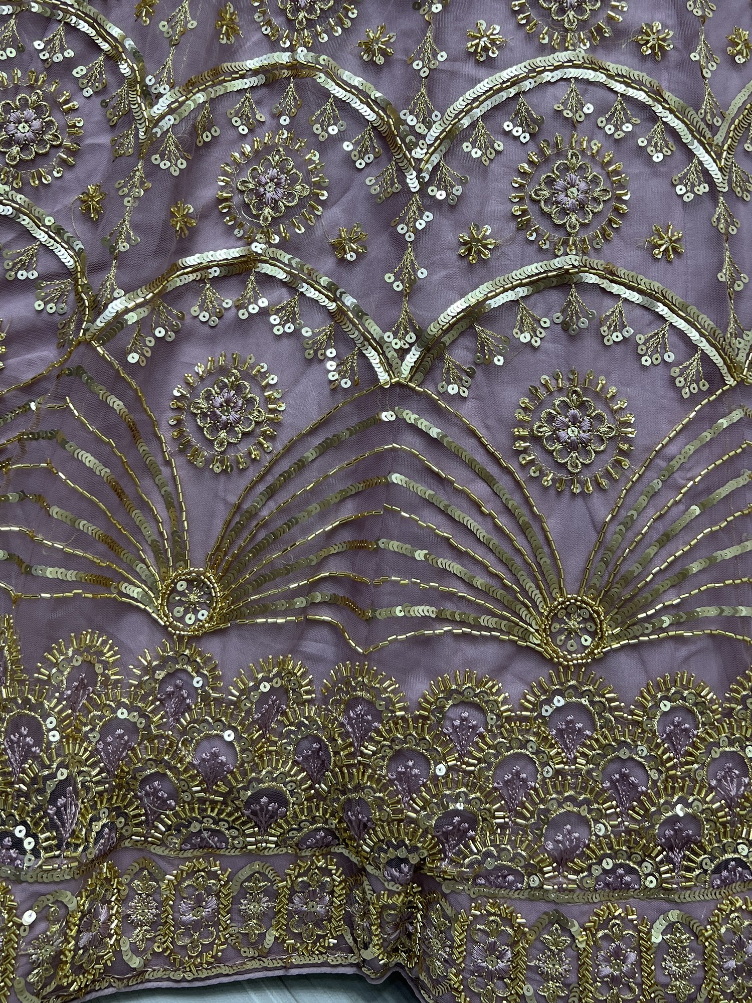 Net Floral Laddi Pattern Khatali Work Multi Thread Bridal Lehenga Choli ...