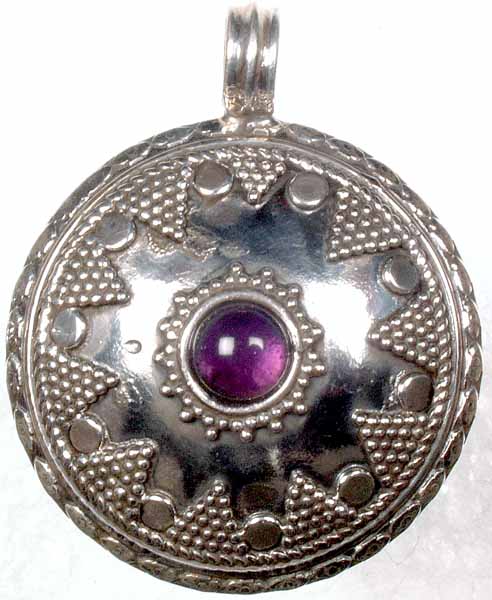 Amethyst Shield with Granulation | Exotic India Art