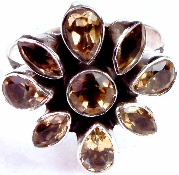Ring of Citrine Flower | Exotic India Art