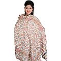 Ivory Kani Shawl with Kalamkari Needle Embrodiery by Hand | Exotic ...