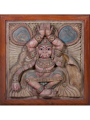15" Lord Indra Square Wall Panel | Exotic India Art