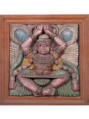 15" Lord Indra Square Wall Panel | Exotic India Art