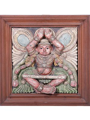 15" Lord Indra Square Wall Panel | Exotic India Art