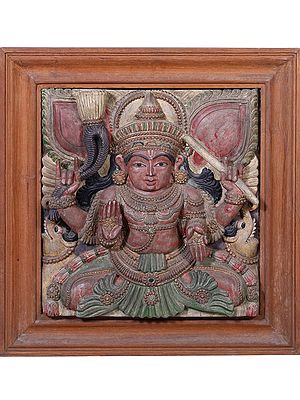 15" Lord Indra Square Wall Panel | Exotic India Art