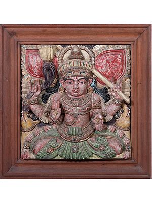 15" Lord Indra Square Wall Panel | Exotic India Art