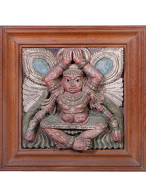 15" Lord Indra Square Wall Panel | Exotic India Art