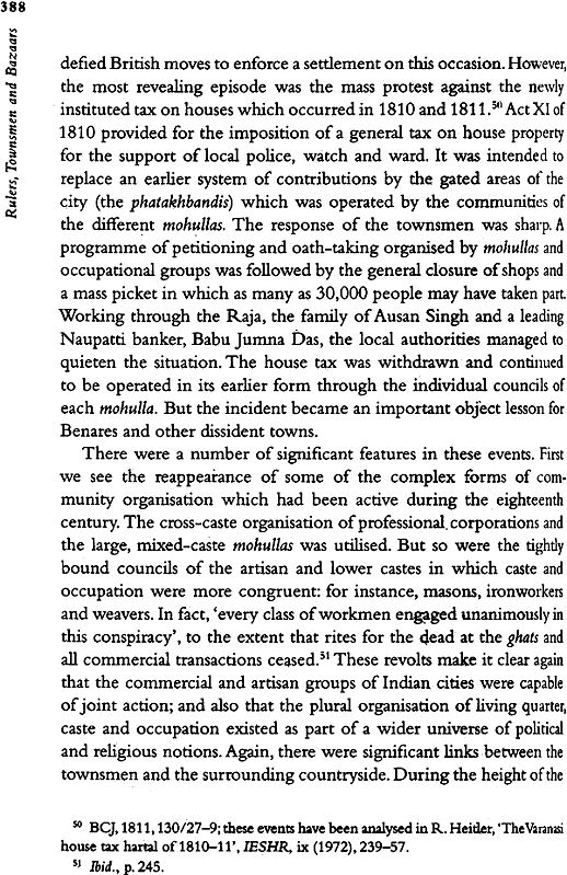 Rulers, Townsmen and Bazaars (North Indian Society in the Age of ...