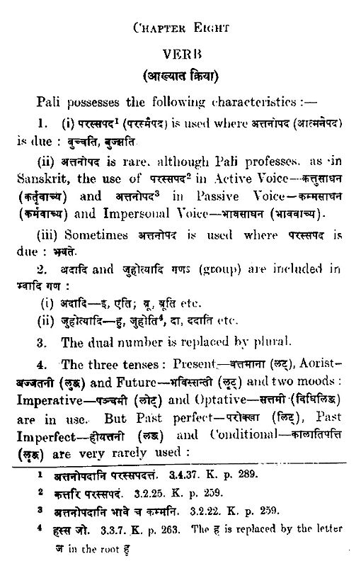 Introduction to Pali- Text (Pali, Sanskrit) Translation (Hindi) Grammar etc. | Exotic India Art