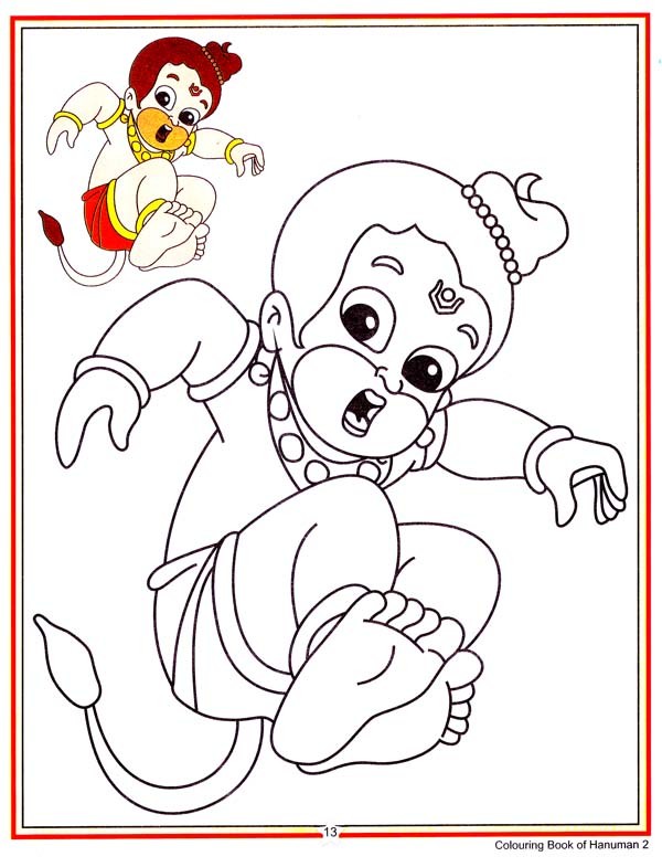 Colouring Book of Hanuman (A Pictorial Book) | Exotic India Art