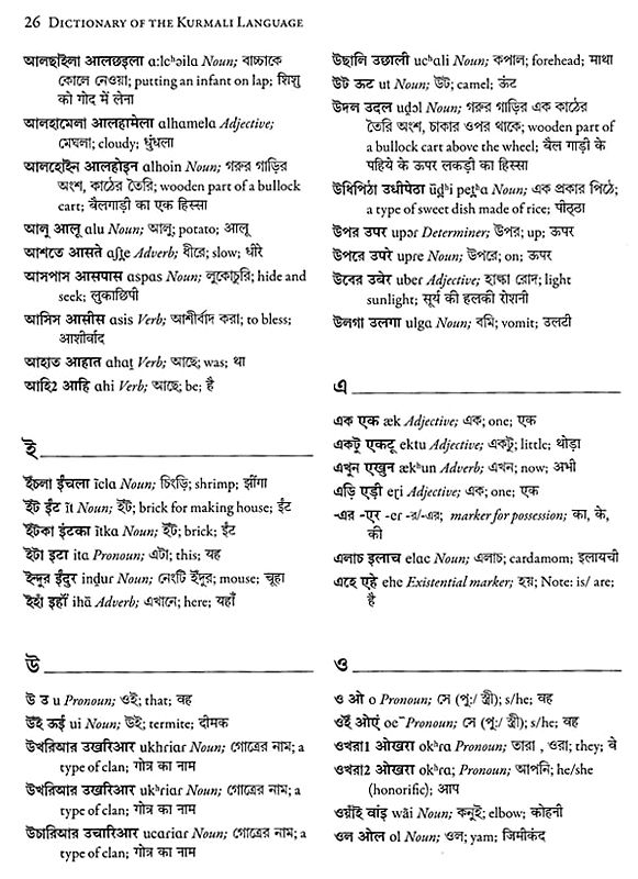 Dictionary Of The Kurmali Language: Bangla-Kurmali-English-Hindi ...