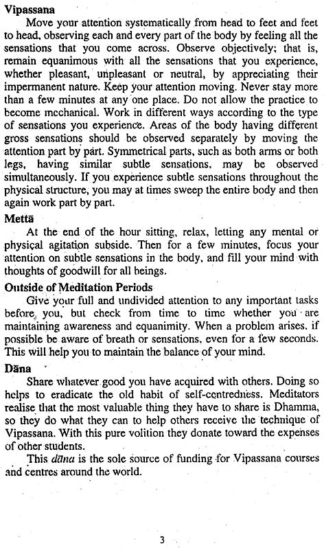 Guidelines For Practising Vipassana Meditation (Pamphlet) | Exotic ...