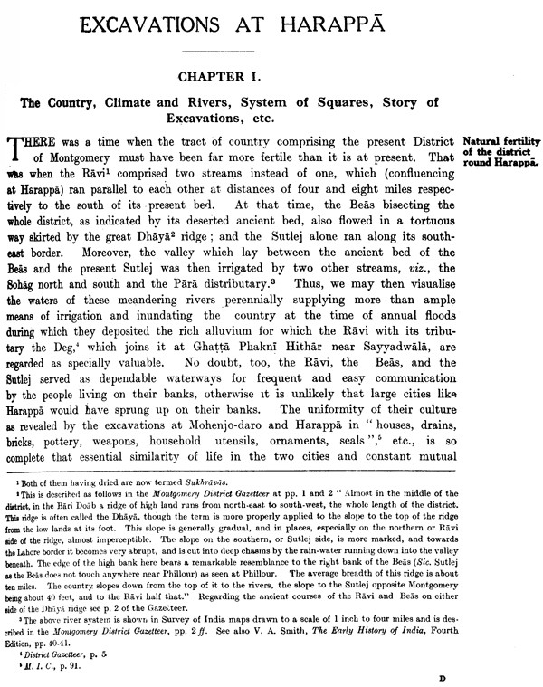 Excavations At Harappa- Part I Text (An Old and Rare Book) | Exotic ...