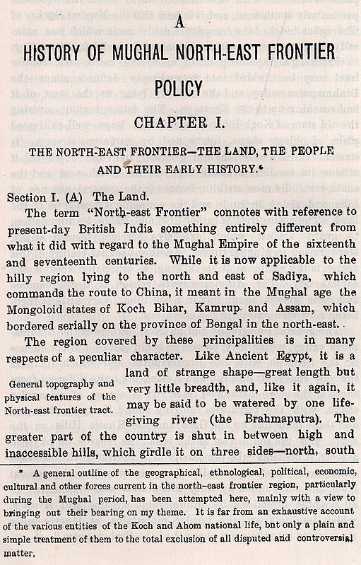 A History of Mughal North-East Frontier Policy (An Old and Rare Book ...