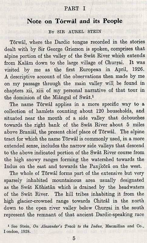 Torwali An Account of a Dardic Language of the Swat Kohistan (An Old ...