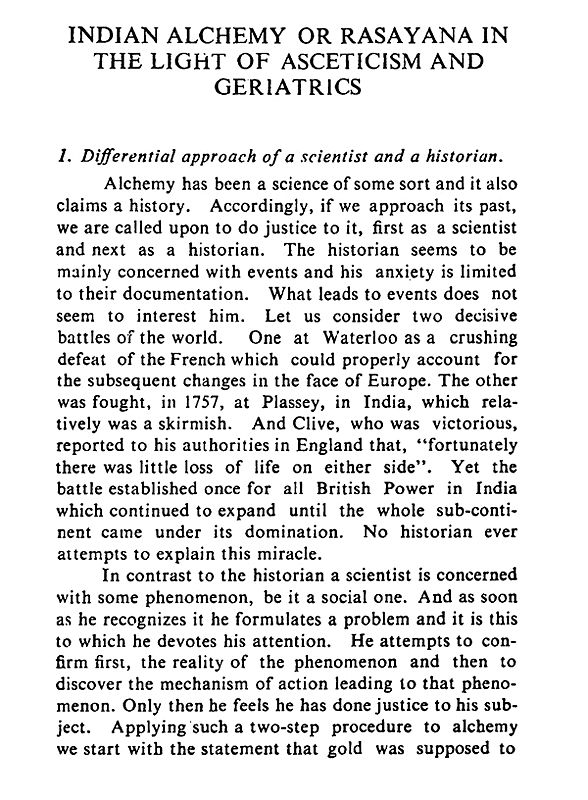 Indian Alchemy or Rasayana In the Light of Asceticism and Geriatrics ...
