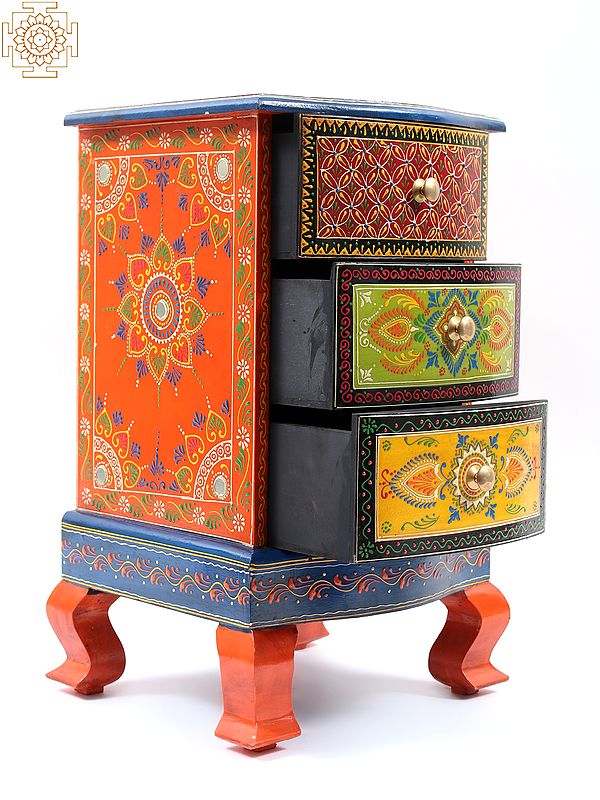 Rajasthani Art Table with Drawer | Exotic India Art