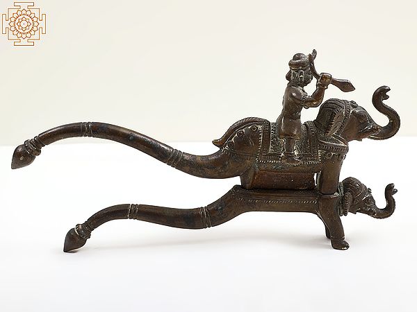 8" Man Riding Elephant on Elephant Nutcracker (Vintage Collectible ...