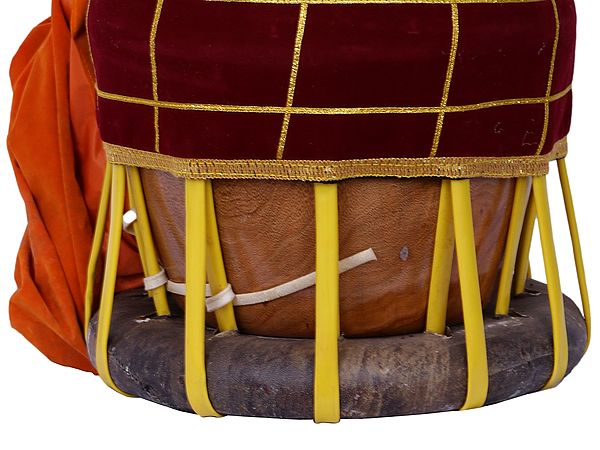 20" Jackfruit Wood Thakil / Thavil | Musical Instrument | Exotic India Art