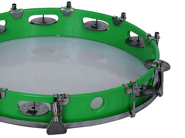 12" Green Colored Tambourine | Musical Instrument | Exotic India Art