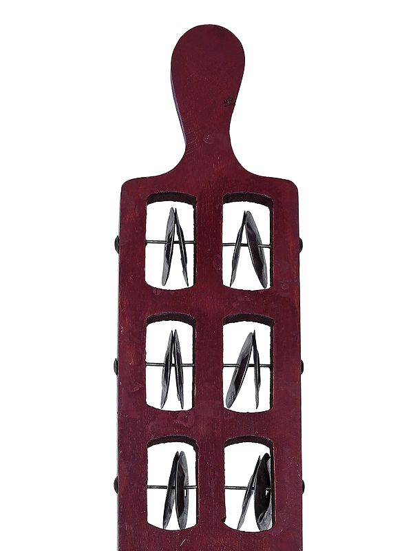 18" Wooden Khartal (Chimta) | | Musical Instrument | Exotic India Art