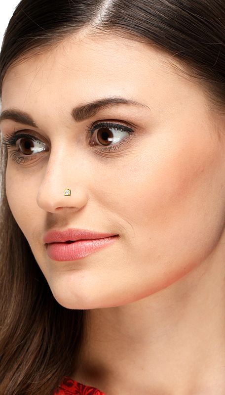 CZ Square Nose Ring | Exotic India Art