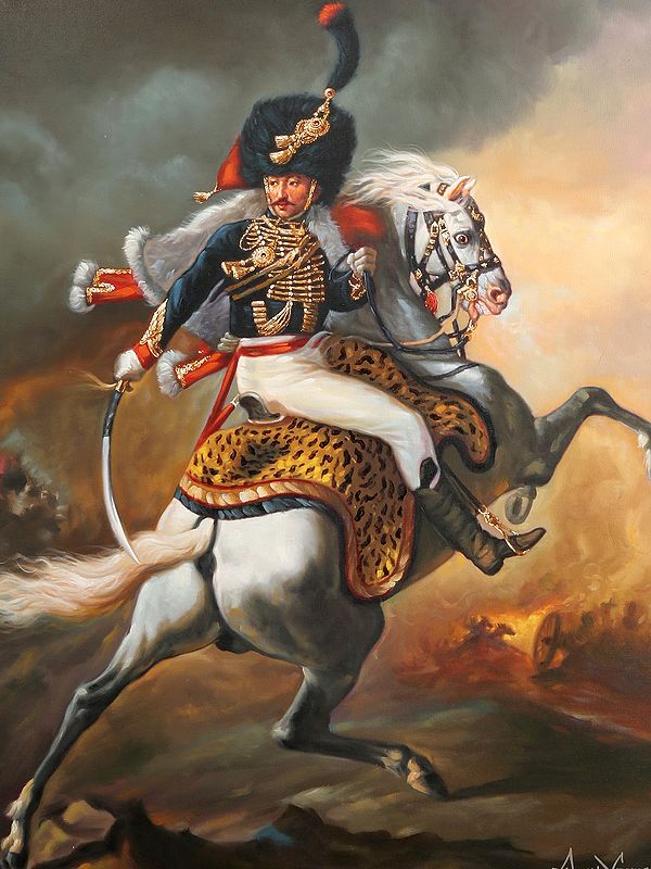 The Charging Chasseur Oil Painting on Canvas | Without Frame | Exotic ...