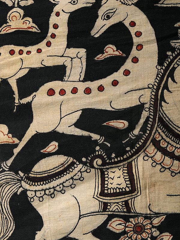 Animals in The Jungle | Kalamkari Painting | Exotic India Art