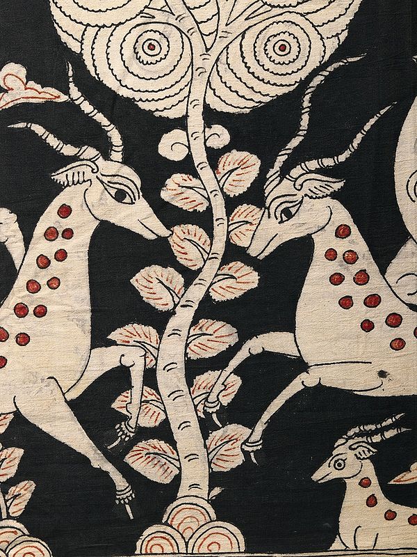 Gentle Animals | Kalamkari Painting | Exotic India Art