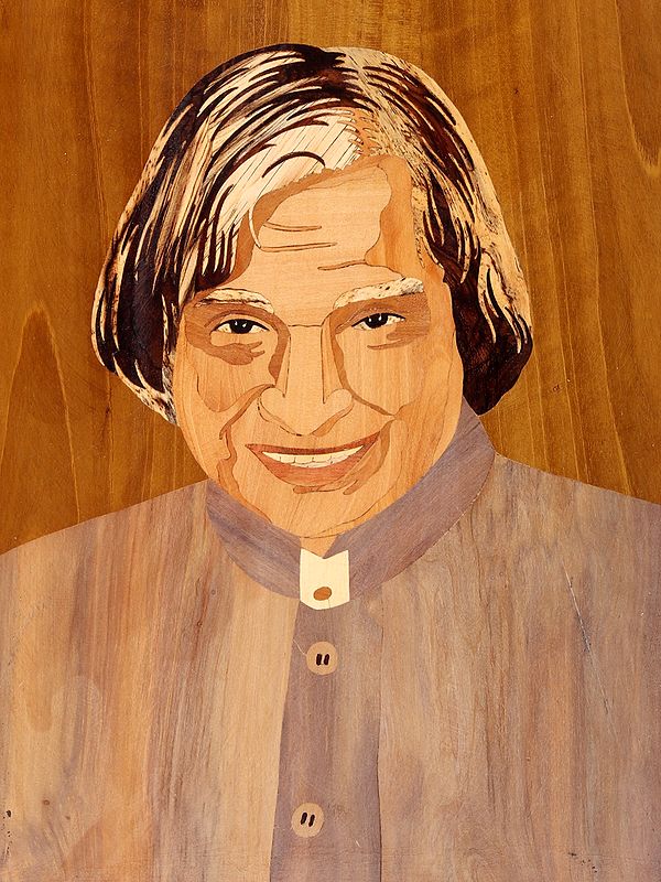 16" APJ Abdul Kalam Portrait For Wall | Natural Color On Wood Panel ...