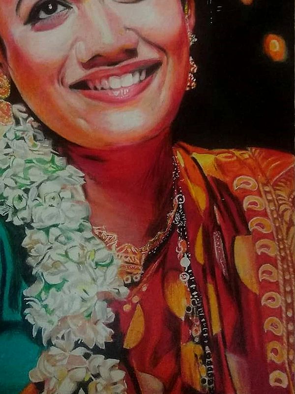 Indian Beauty | Pencil Art | Painting by Akshay Dighe | Exotic India Art