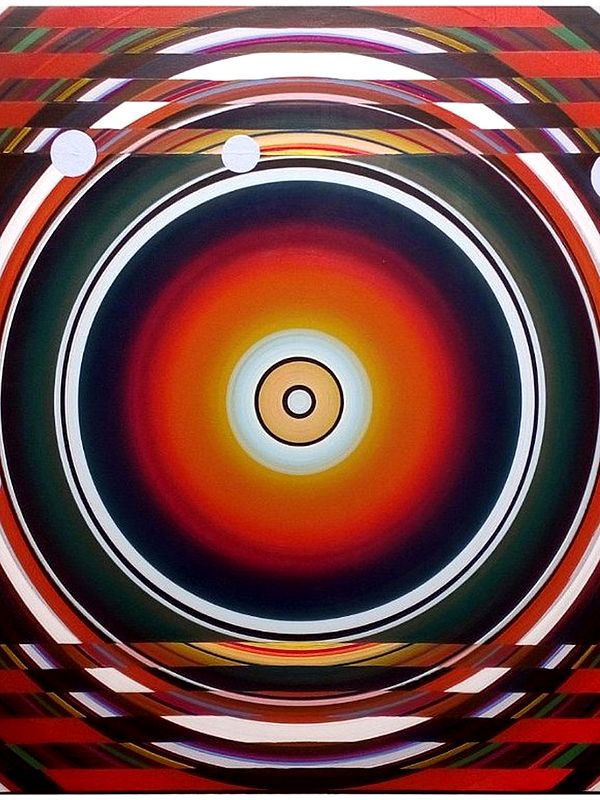 Circular Abstract Art | Painting by Ghanshyam Gupta | Exotic India Art