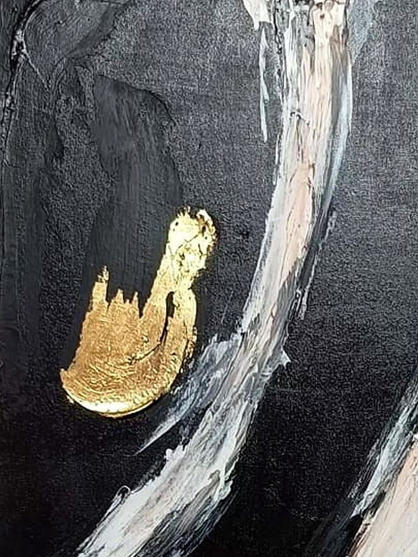 Large Foil Abstract Art | Acrylic On Streached Canvas With Gold Foil ...