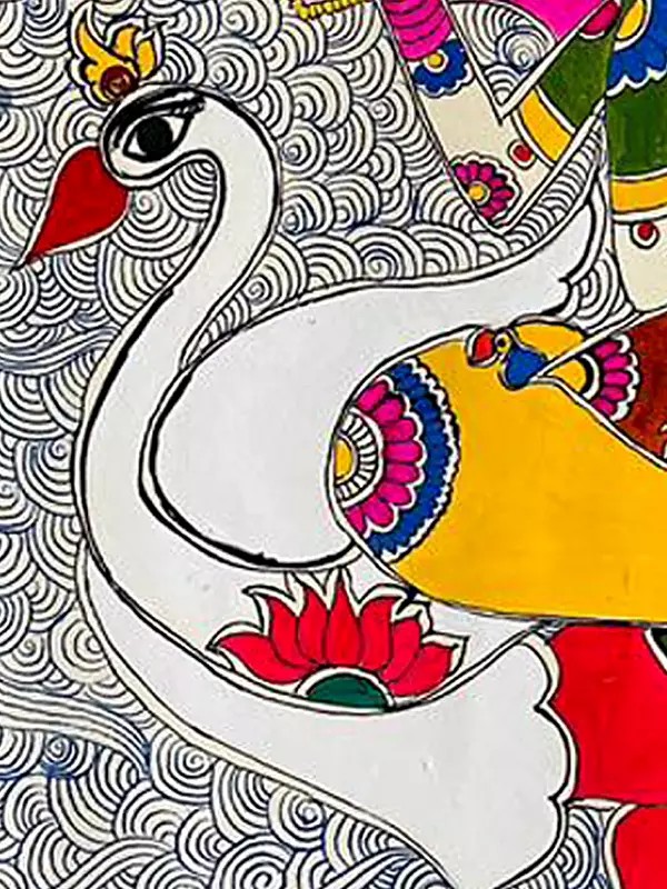 Goddess Saraswati Playing Veena | Acrylic On Handmade Paper | With Frame | By Mrunamayee ...