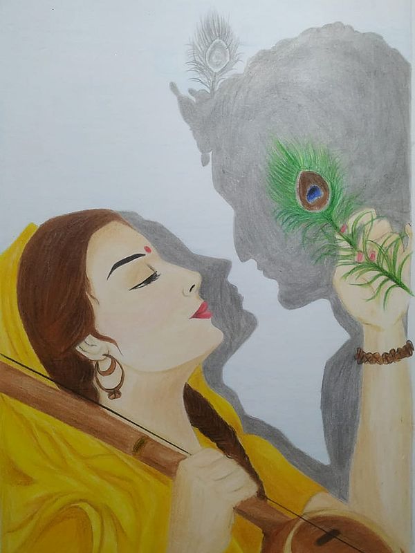 Shri Krishna Prem | Pencil Color | By Deepika | Exotic India Art