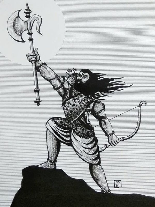 Bhagwan Parashurama | Painting by Noharika Deogade | Exotic India Art