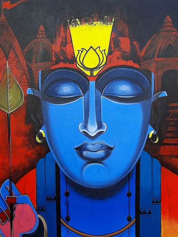 Ayodhya Rama | Acrylic on Canvas | Painting by Ramana Peram | Exotic ...