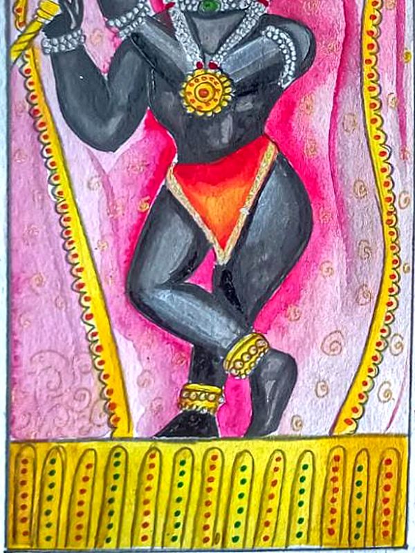 Thakur Ji - Trio | Water Color Painting | Samata Ghosh | Exotic India Art