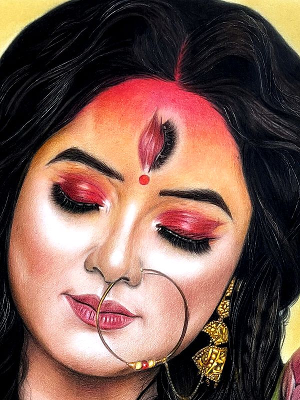 Goddess Gauri | Pencil Color On Bristol Paper | Sandhya Pandit | Exotic ...