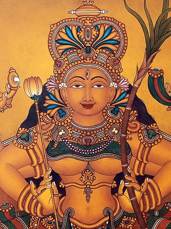 Thripura Sundari | Acrylic on Canvas | Anandu | Exotic India Art
