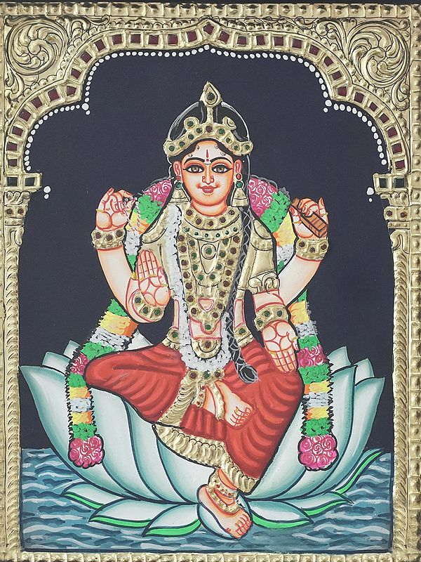 Goddess Balambika Tanjore Painting with Frame | Traditional Colors with ...